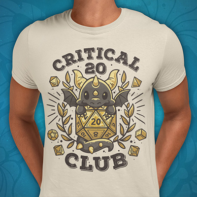 Critical 20 Club – Cute Black Dragon – Snouleaf Tees